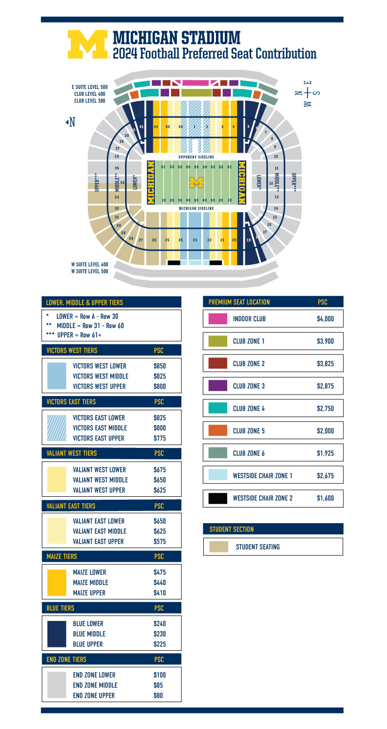 2024 Football Seating Chart and Preferred Seat Contributions